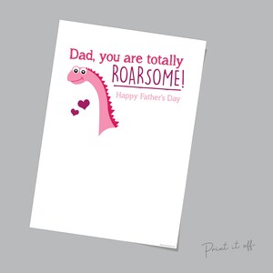 Dad You Are Totally Roarsome - Pink / Kids Baby Toddler / Handprint Art ...