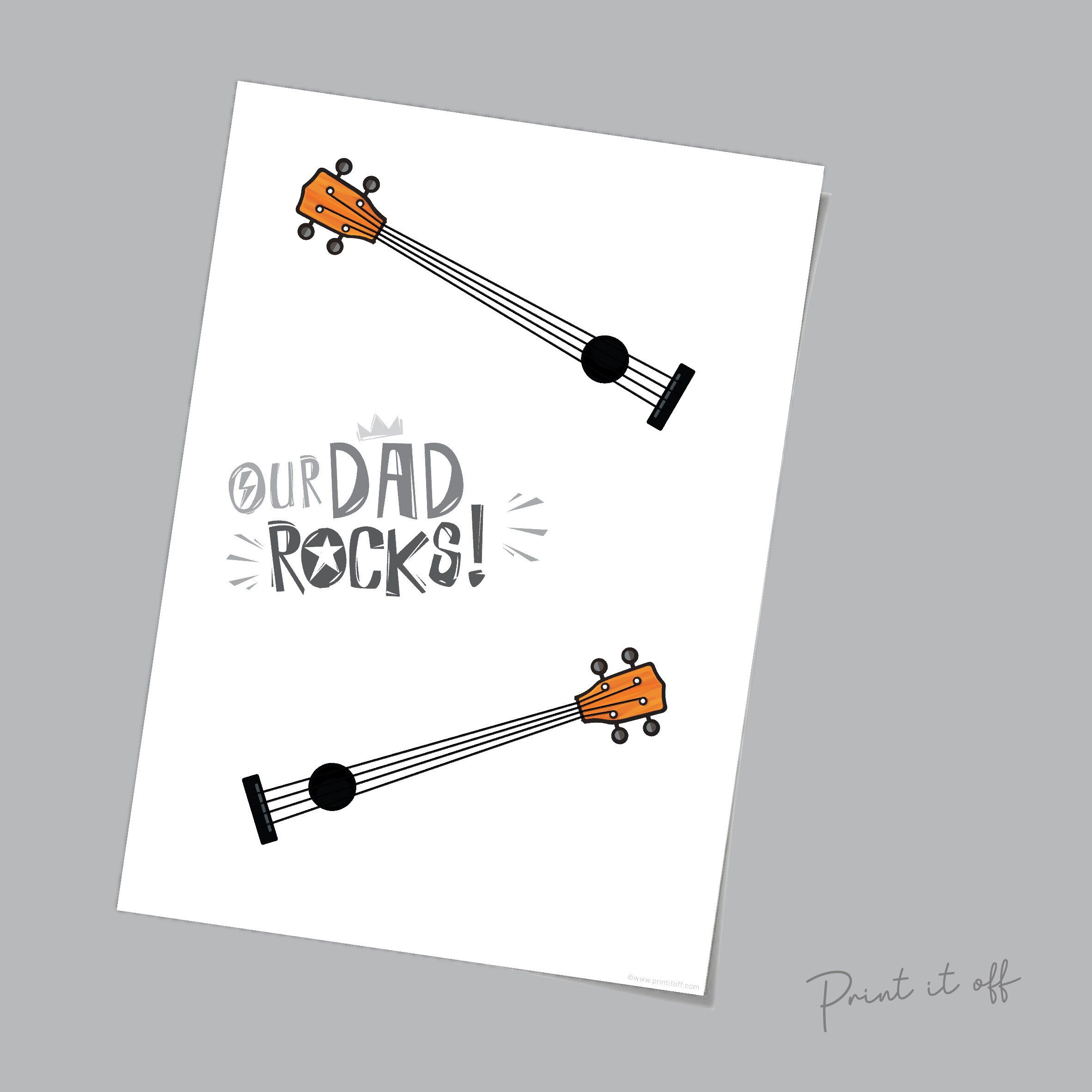 Handprint Art Craft / Our Dad Rocks Guitar / Father's Day - Etsy