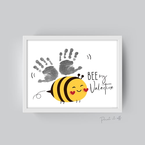 Cute as Can Bee / Handprint Footprint Art / Valentine's - Etsy