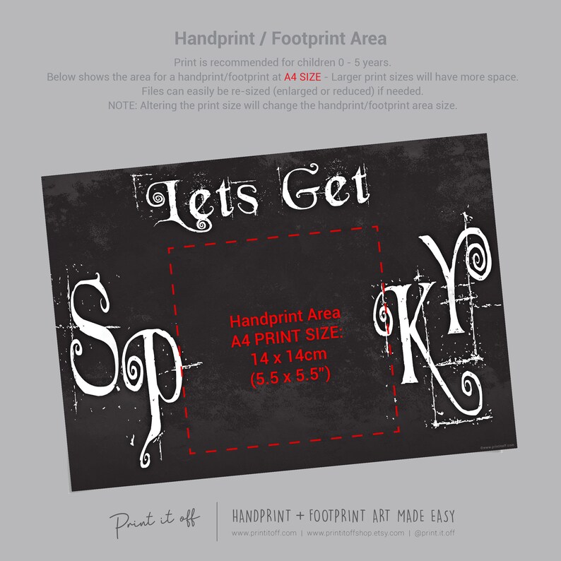 Let's Get Spooky Ghost / Footprint Handprint Foot Hand Halloween Art ...