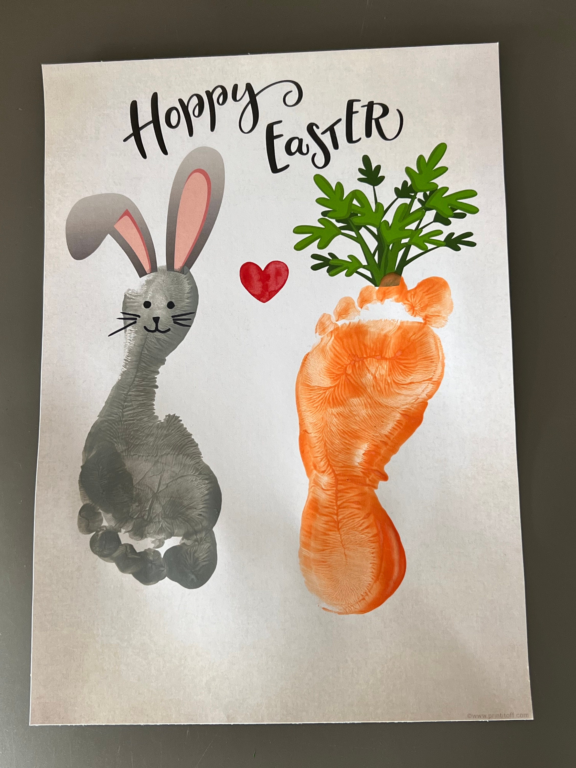 Hoppy Happy Easter Bunny Carrot / Footprint Handprint Hand Feet Foot ...