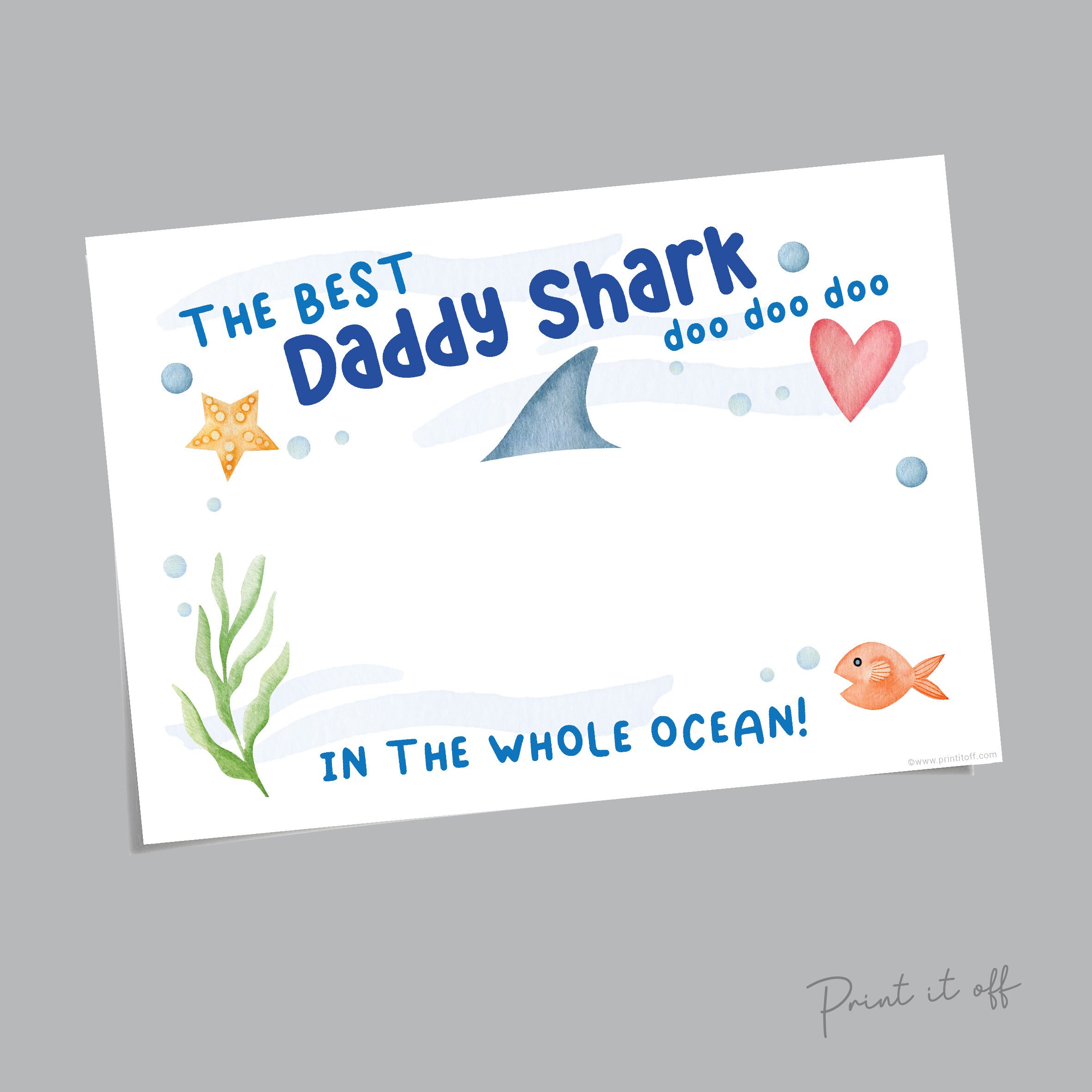 Best Daddy Shark / Footprint Handprint Art Craft Dad - Etsy