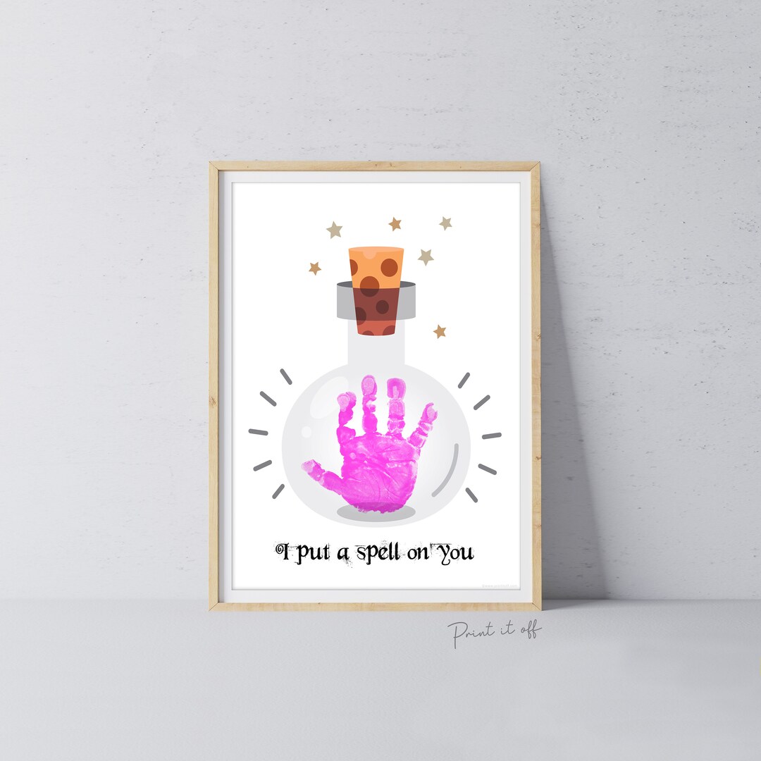 I Put a Spell on You Witch Footprint Handprint Foot Hand Halloween Art ...