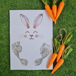 Bunny / Footprint Handprint Art / Baby Kids Toddler Easter / Feet Foot ...