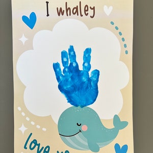 I Whaley Love You / Handprint Footprint Art / Happy Valentine's Day ...