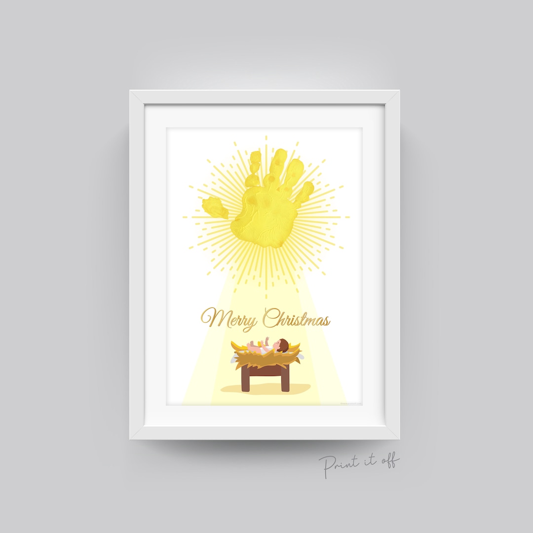 Star Baby Jesus Christian Handprint Craft / Nativity Merry Christmas ...