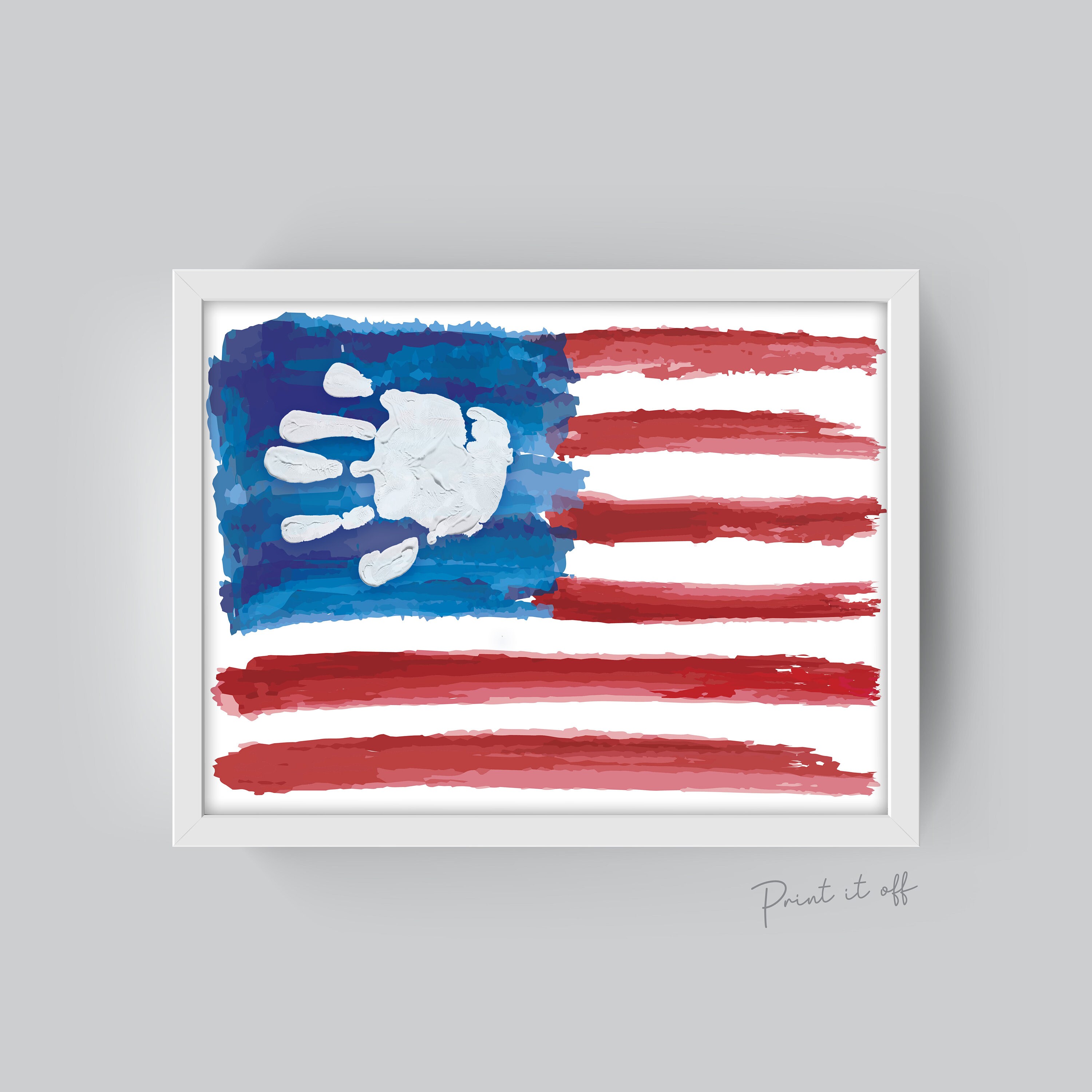 Flag 4th of July / Handprint Footprint Art / USA Independence Day ...