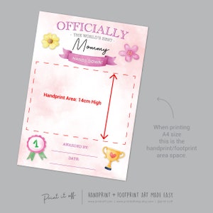 Mommy Certificate Handprint Art Craft / Happy Mothers Day Flower Mom ...