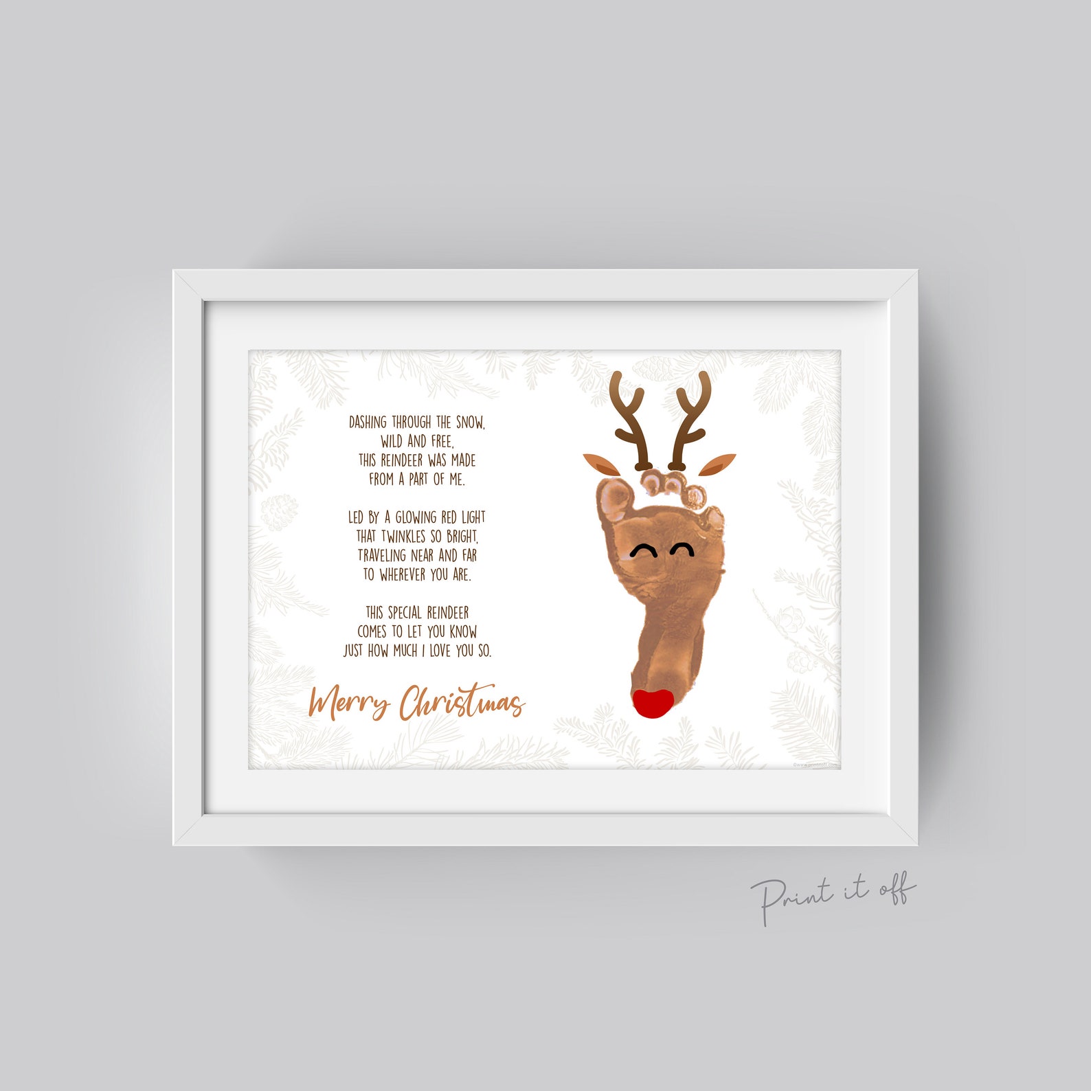 Reindeer Christmas Poem Handprint Footprint / Xmas Art Craft - Etsy