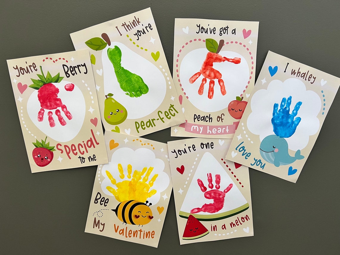 Valentine's Pack Handprint Footprint Art / DIY Card Craft / Kids Baby ...