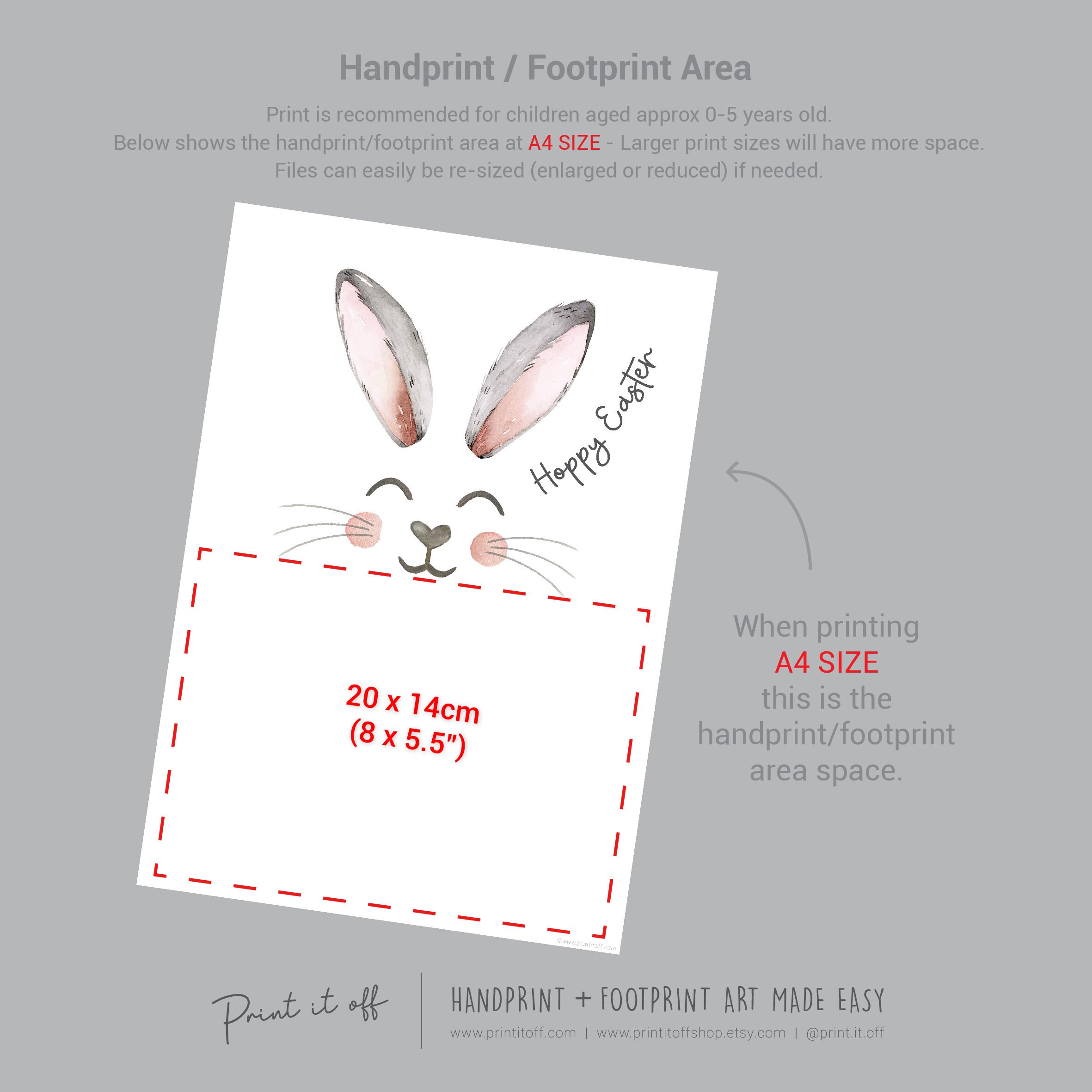 Hoppy Happy Easter Bunny / Footprint Handprint Art / Baby Toddler ...