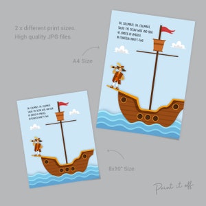 Columbus Day Handprint Hand Craft Art Activity / USA US History Happy ...