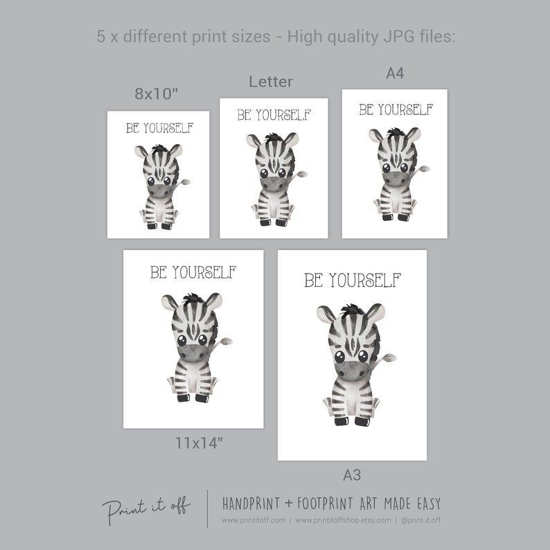 Zebra Footprint Art Affirmation / Animal Baby Toddler / DIY Gift Craft ...
