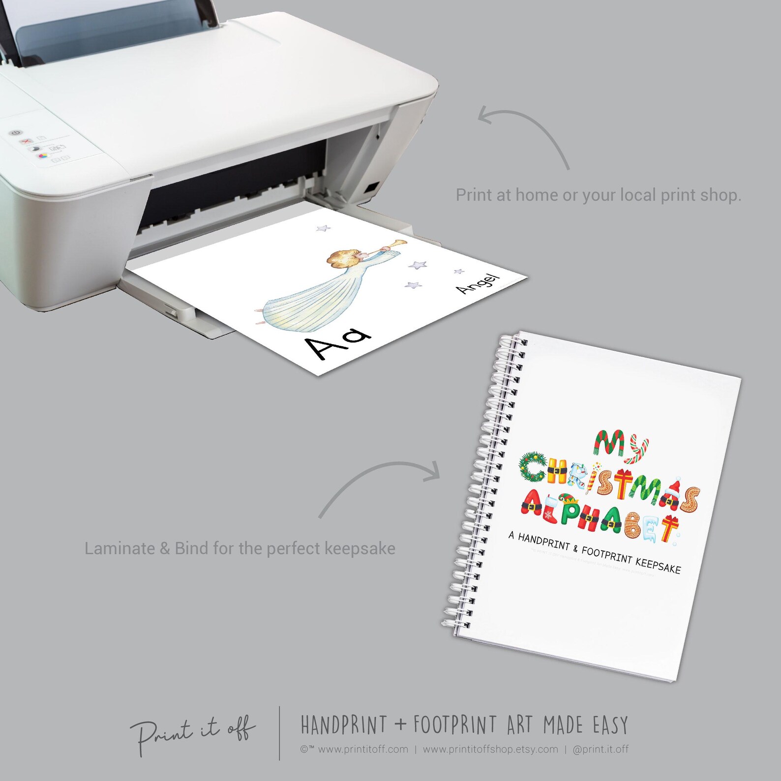 A-Z ABC Christmas Alphabet Handprint Footprint Craft Art Book / Baby ...