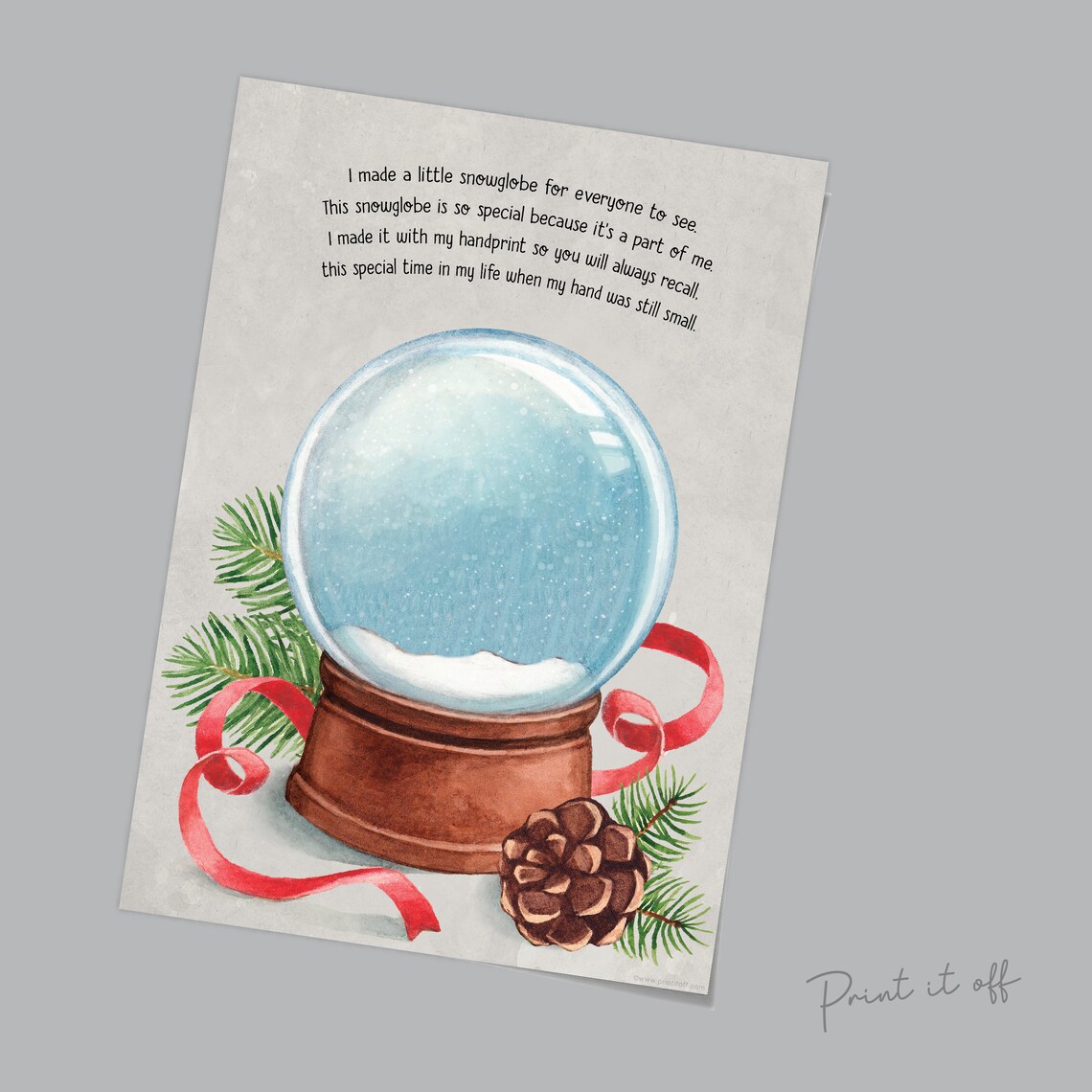Snowglobe Handprint Footprint Art Craft / 1st First Xmas - Etsy