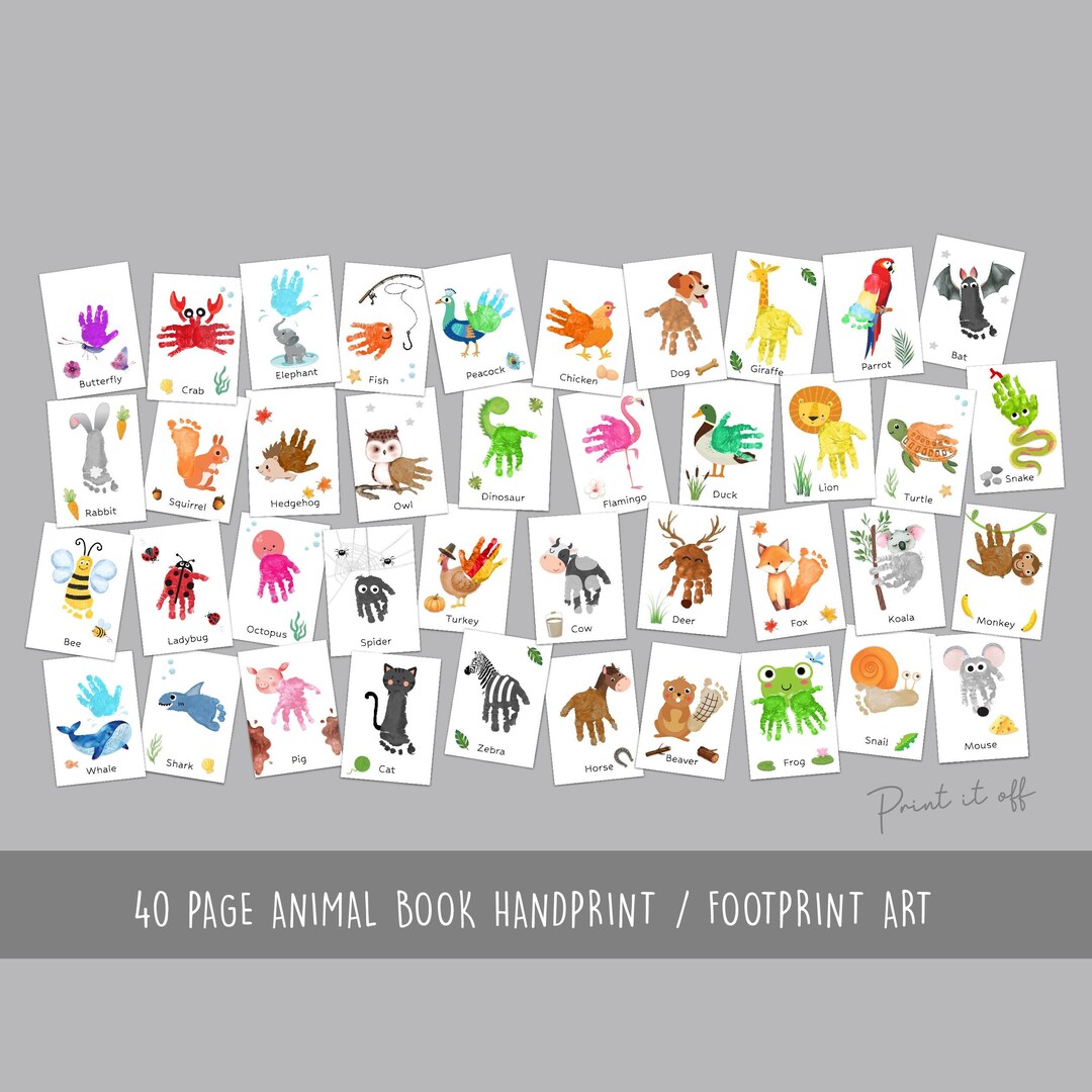 Animal Book Handprint Footprint Craft Art / Baby Toddler Child ...