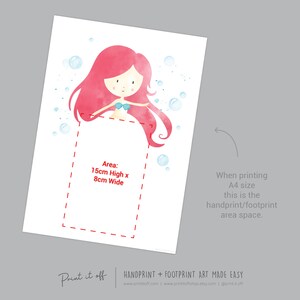 Mermaid Footprint Foot Art Craft / Little Mermaid Tail Girl / Kids Baby ...