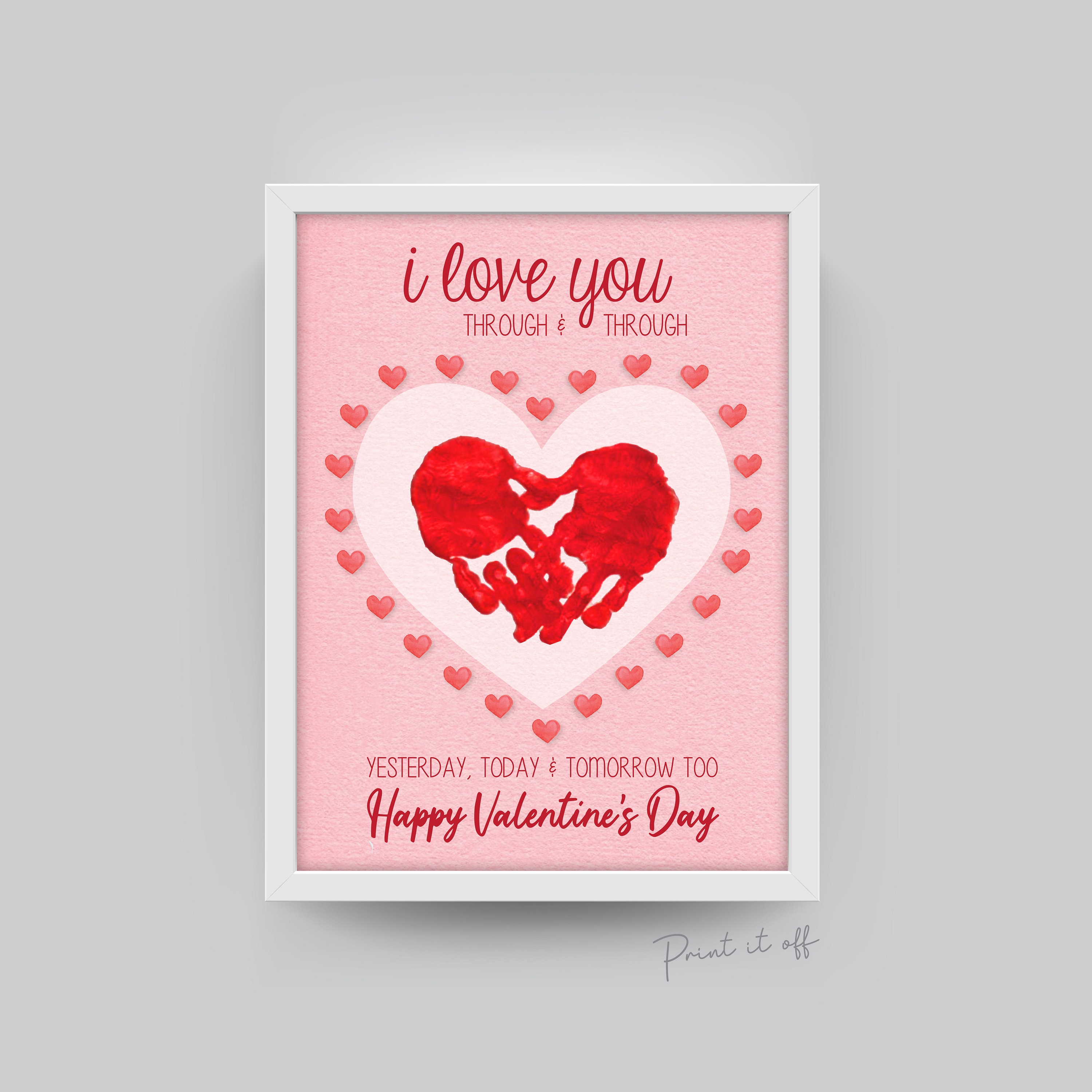 Poema De Corazón Con Huella De Mano