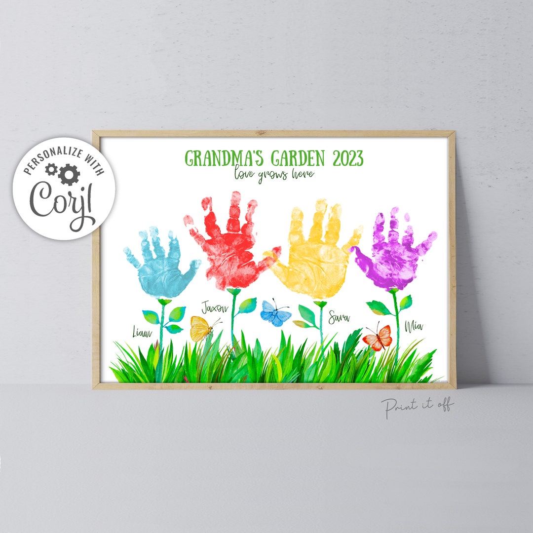 Handprint Flower Garden EDITABLE / Hand Art Craft Baby Child Mother's ...