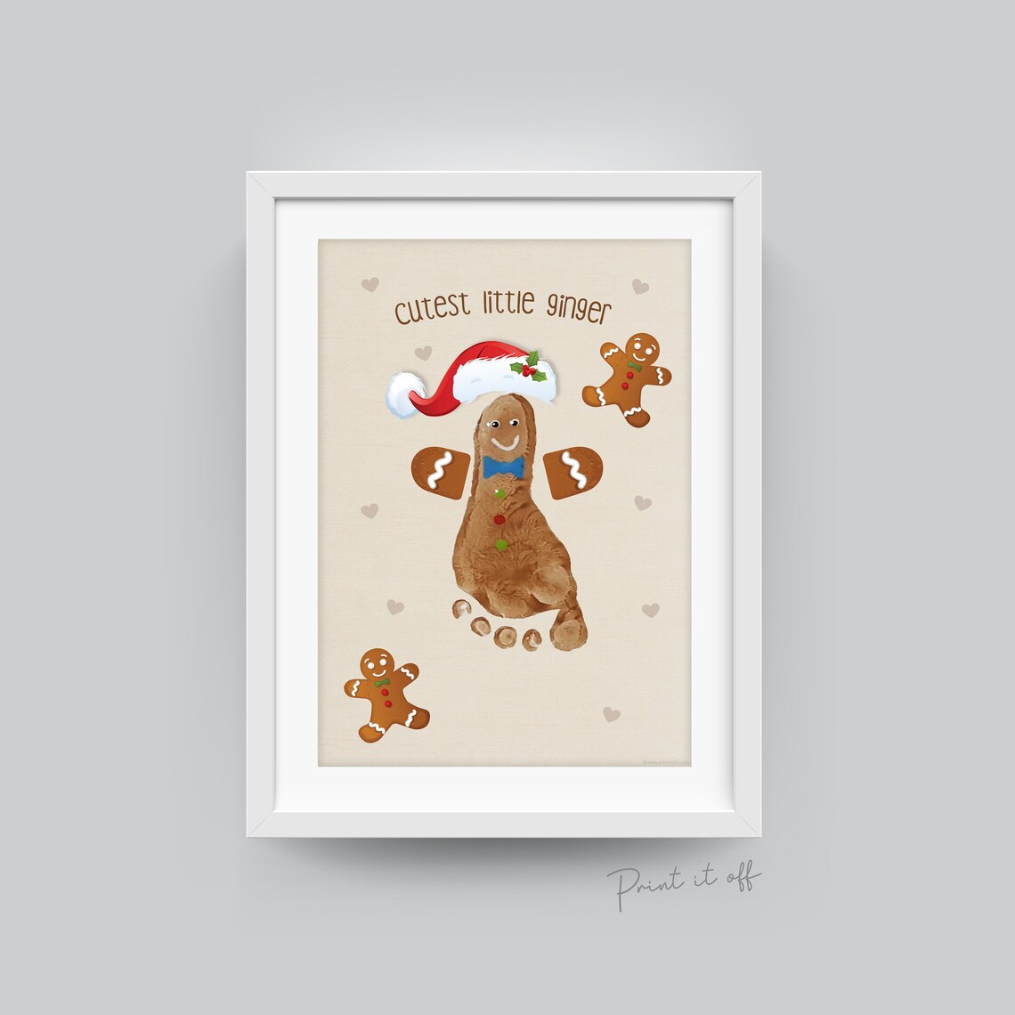 Cutest Ginger Gingerbread Man Footprint Handprint Art Craft / - Etsy