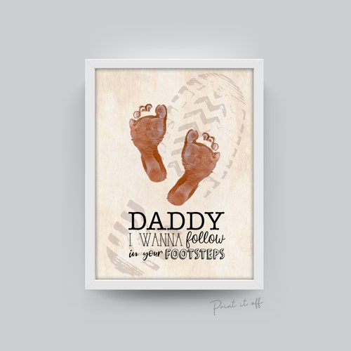Fathers Day Footprint Craft Following in Your Footsteps DIY - Etsy