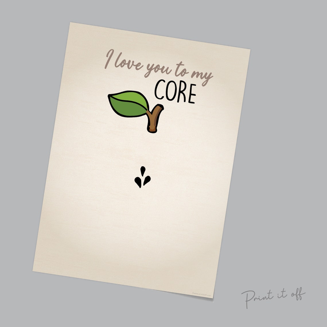 I Love You to My Core / Footprint Art / Apple Foot Valentine / - Etsy