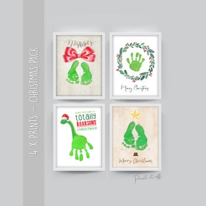 Christmas Pack - 4 X PRINTS - Handprint Footprint Art Craft / Xmas ...