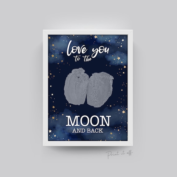 Love You to the Moon and Back / Bottom Bum Print / | Etsy