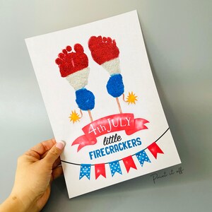 Firecrackers 4th of July / Footprint Handprint Art Craft / First ...