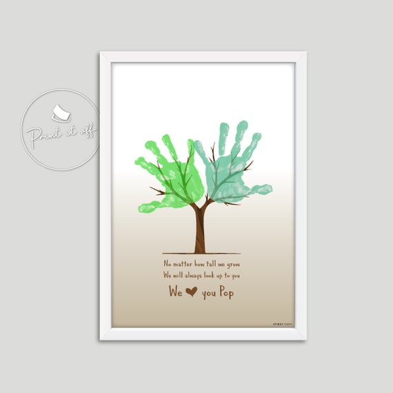 Handprint Art Craft / Pop / Grandad / Fathers Day / Kids Baby | Etsy