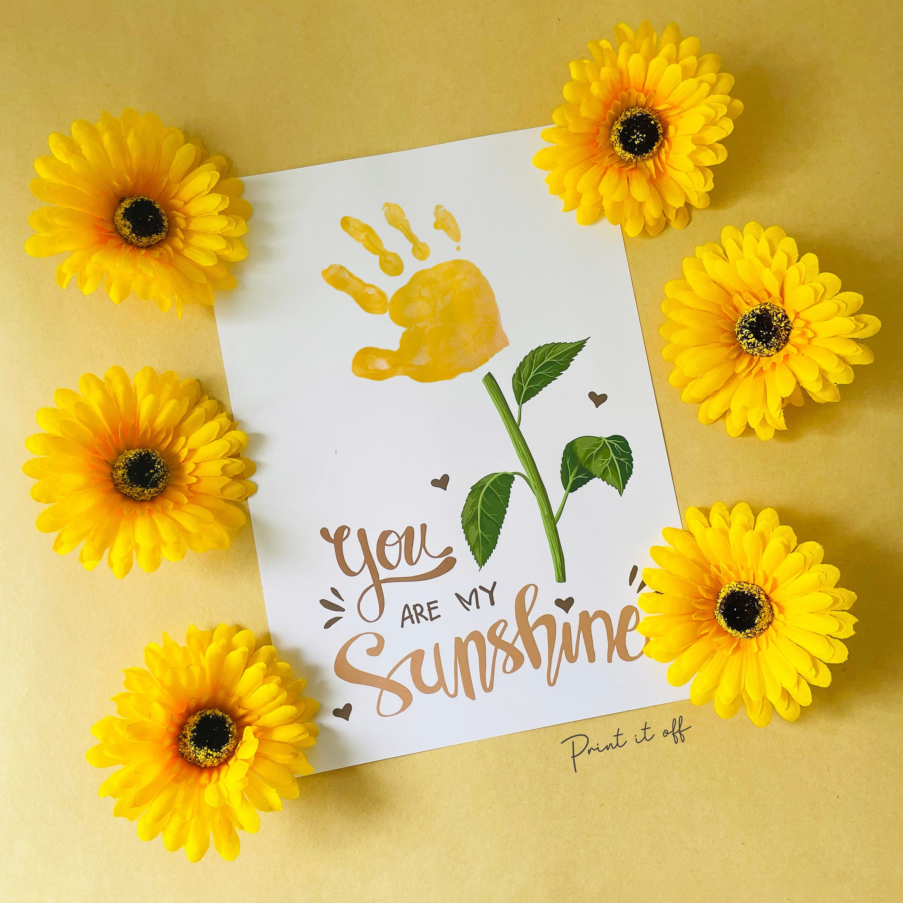 You Are My Sunshine Handprint Craft Art / Sun Flower / Mom Mum - Etsy