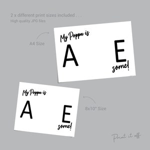 My Poppa is Awesome /handprint Art Craft / Baby Kids Toddler Hands ...