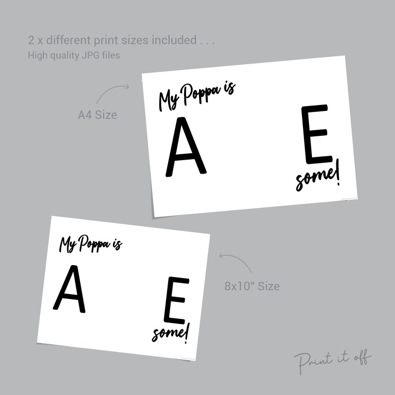 My Poppa is Awesome /handprint Art Craft / Baby Kids Toddler Hands ...