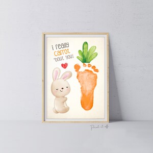 I Carrot 'bout You / Easter / Footprint Handprint Art / Baby Toddler ...