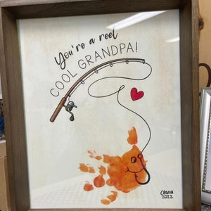 You're a Reel Cool Grandpa / Fish Hand Handprint Art / Father's Day ...