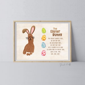 Easter Bunny Footprint Foot Art Craft Poem / Kids Baby Toddler Activity ...