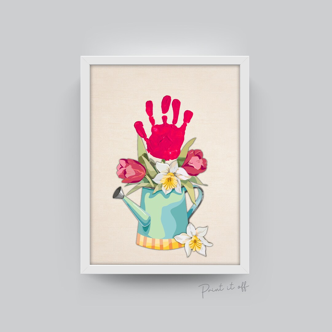 Handprint Watering Can Flowers / Handprint Art / Kids Baby Toddler ...