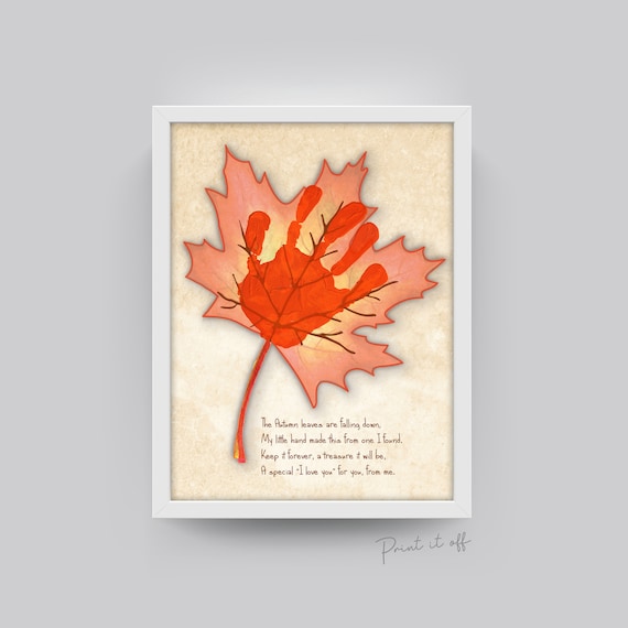 Autumn Fall Leaf / Handprint Art / Leaves Leafs Season / - Etsy