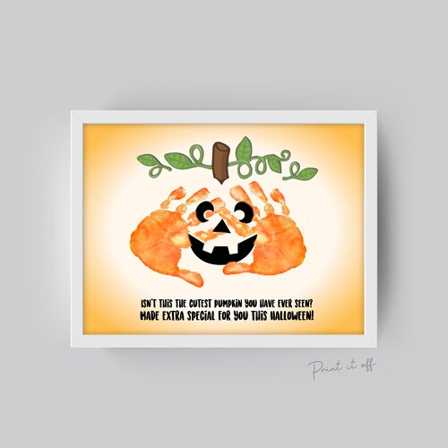 Halloween Handprint Art Pumpkin Handprint Craft for Kids - Etsy Canada