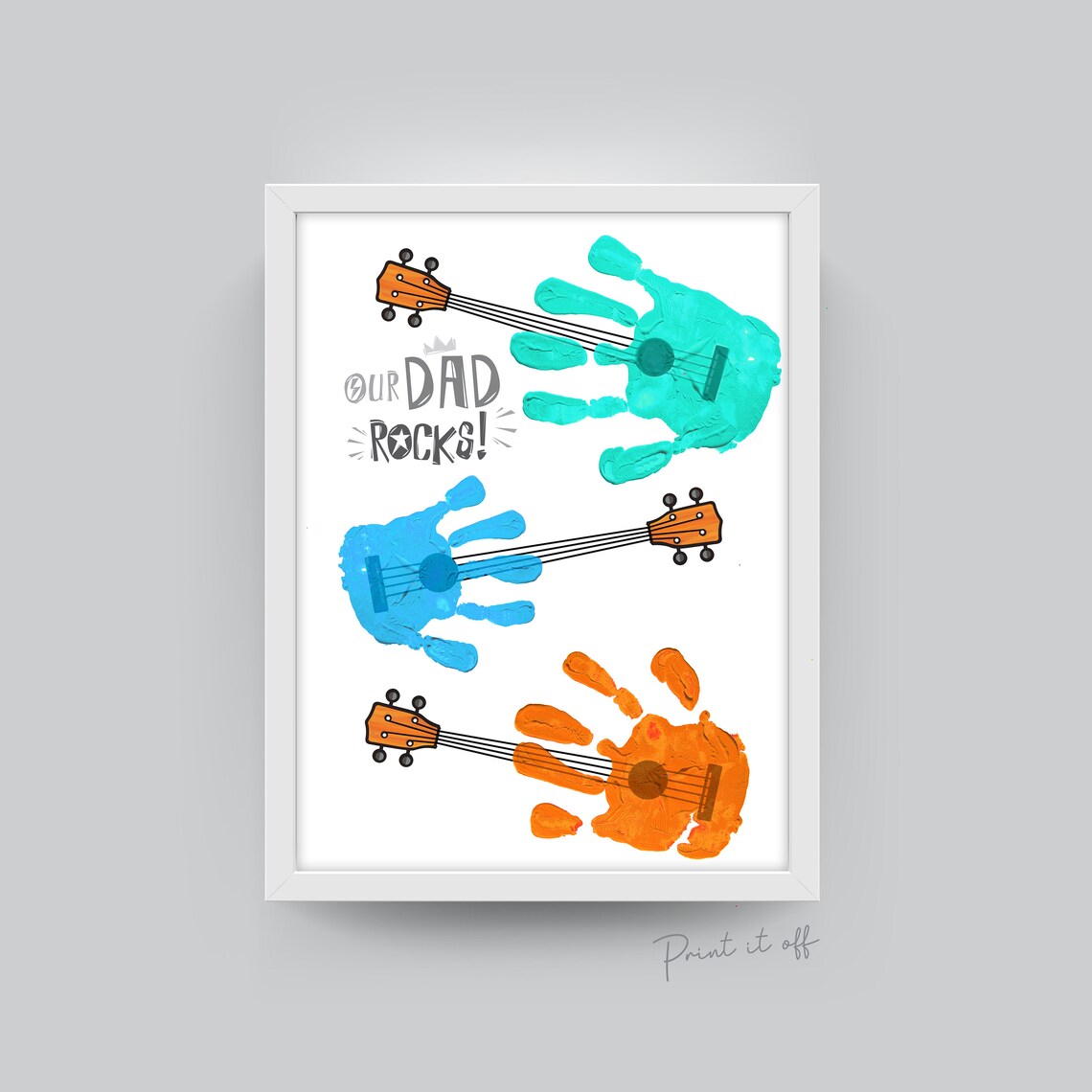 Handprint Art Craft / My Dad Rocks / Father's Day Birthday - Etsy
