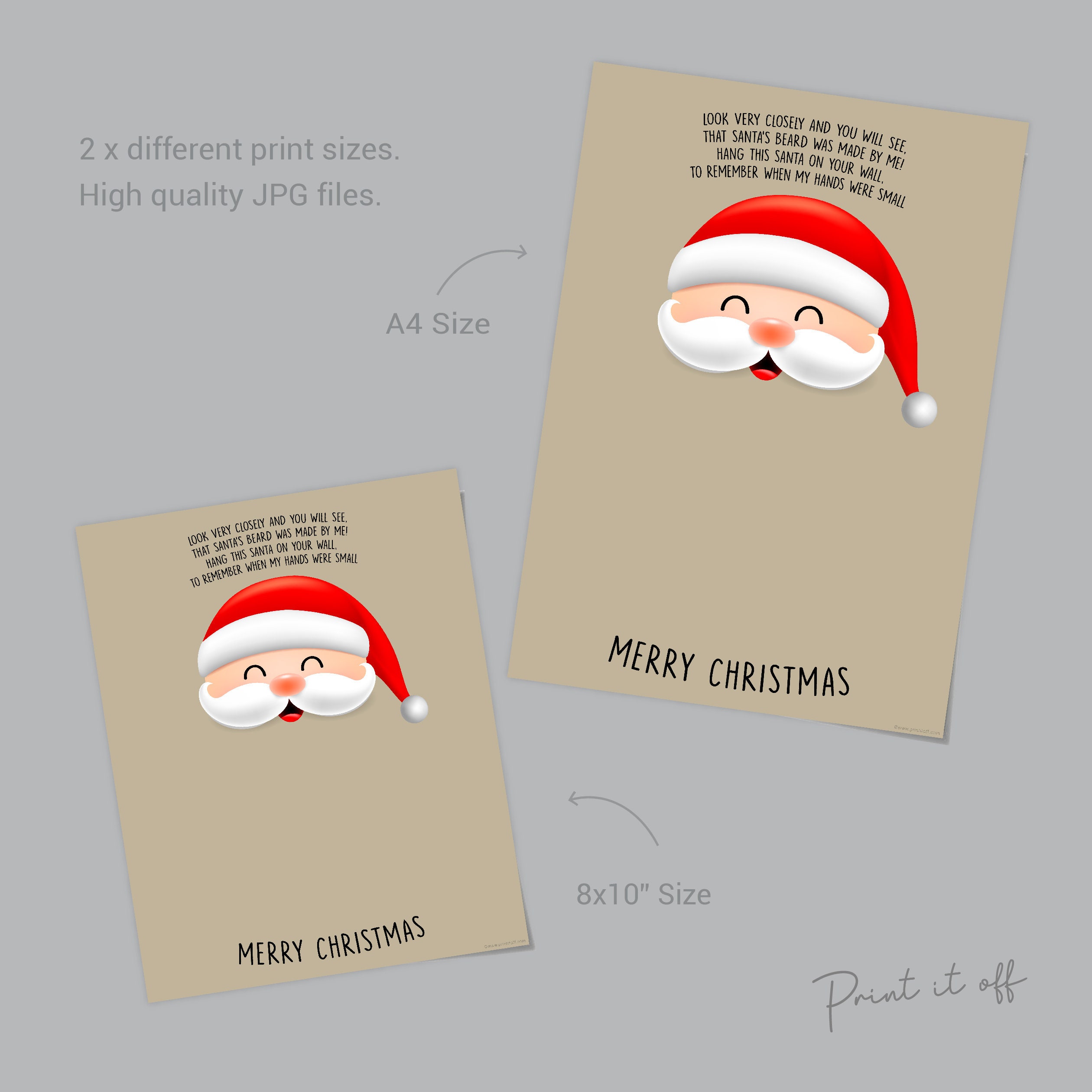 Santa Handprint Hand Art Craft / Xmas Father Christmas / First Baby ...