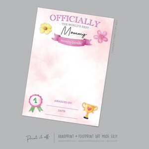 Mommy Certificate Handprint Art Craft / Happy Mothers Day Flower Mom ...