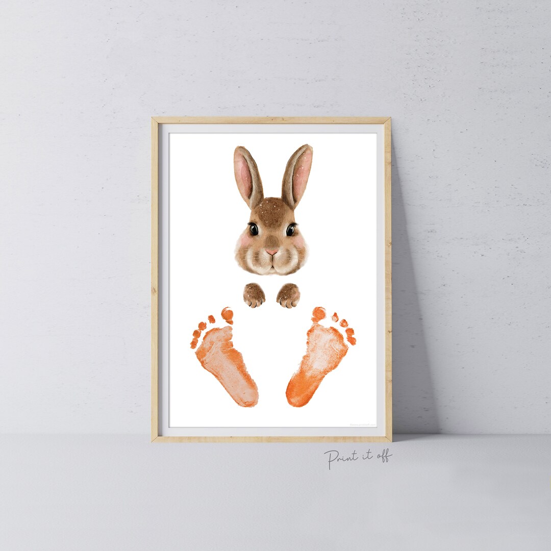 Bunny Feet Footprint Art Craft / Cute Happy Easter Memory / Kids Baby ...