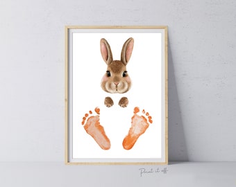 My FIRST EASTER Bunny Feet Easter Footprint Art Craft Baby Toddler Kids ...