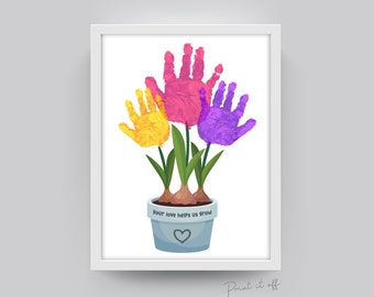 Flower Handprint Hand Art Craft Poem / Mothers Day Mom Mum / | Etsy