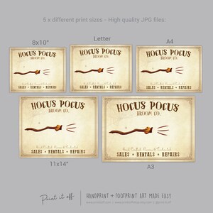 Hocus Pocus Handprint Art Craft / Witch Broom Stick Halloween Sign ...