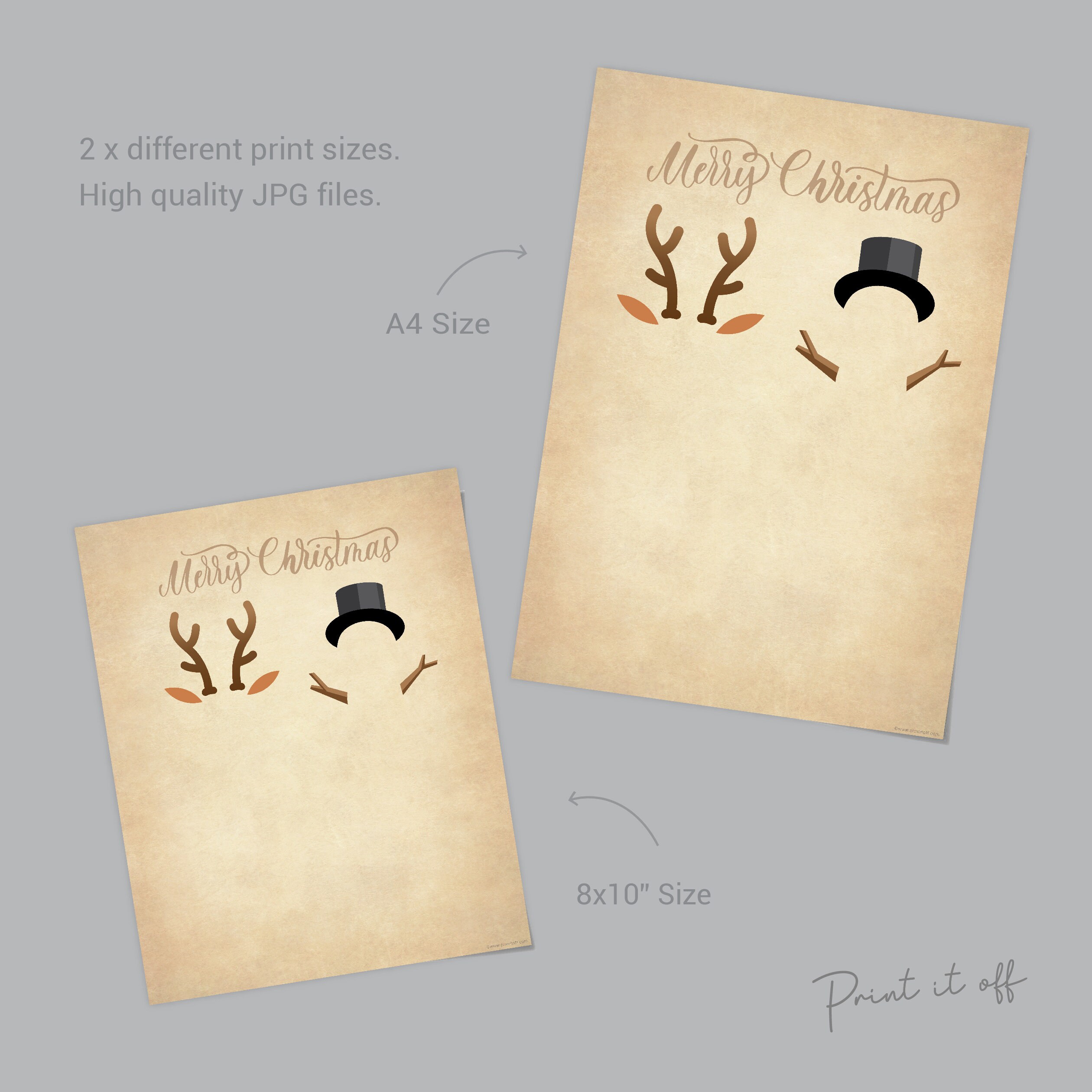 Reindeer Snowman Footprint Foot Art Craft / First Merry - Etsy