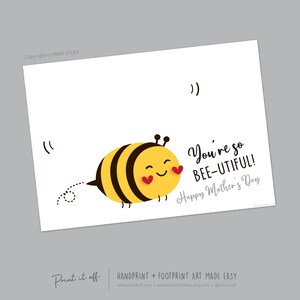 You're so Bee-utiful / Handprint Footprint Art Craft / Mother's Day Bee ...