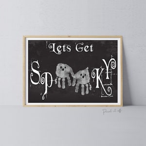 Let's Get Spooky Ghost / Footprint Handprint Foot Hand Halloween Art ...