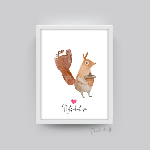 Squirrel Footprint / Nuts About You / Autumn Valentines / | Etsy